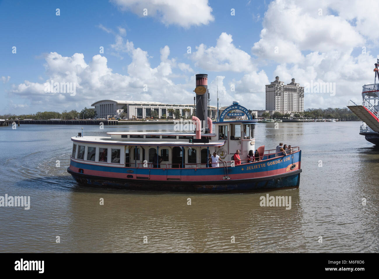 Savannah Belles Ferry as seen from River Street in Sanvannah Georgia ...
