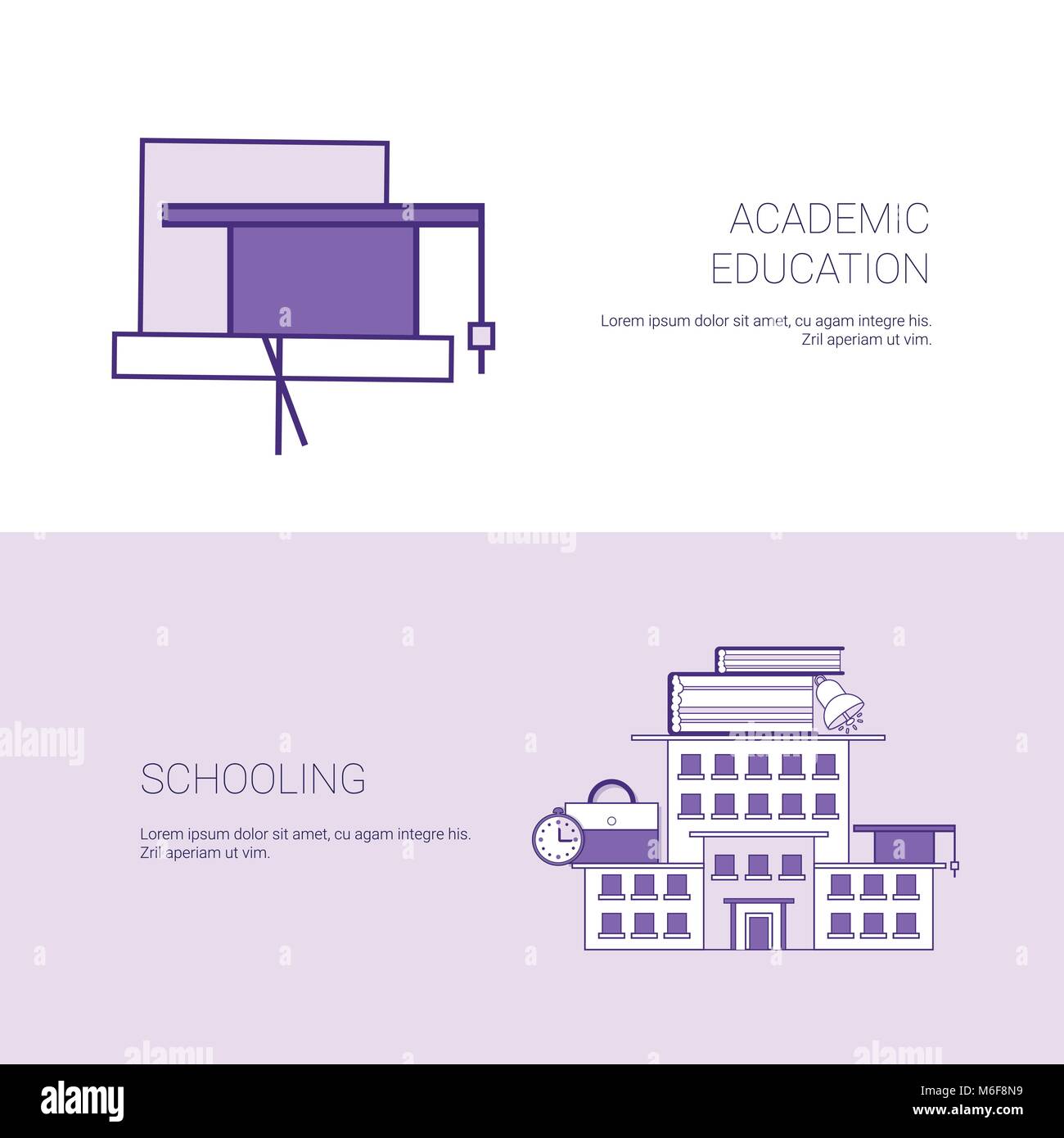 Academic Education And Schooling Template Web Banner With Copy Space ...