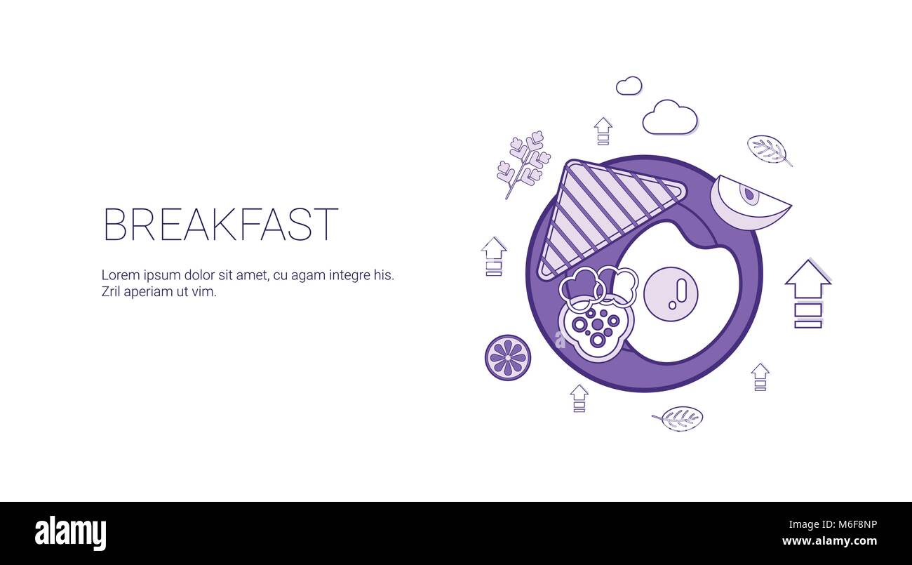 Breakfast Morning Meal Template Web Banner With Copy Space Stock Vector ...