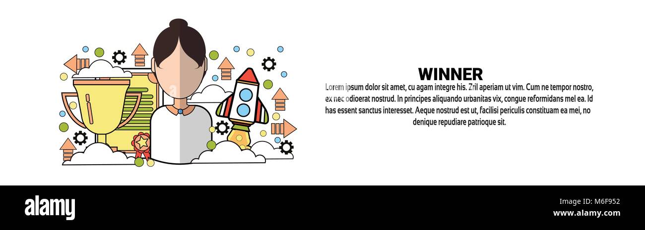 Winner Business Success Concept Horizontal Web Banner With Copy Space ...