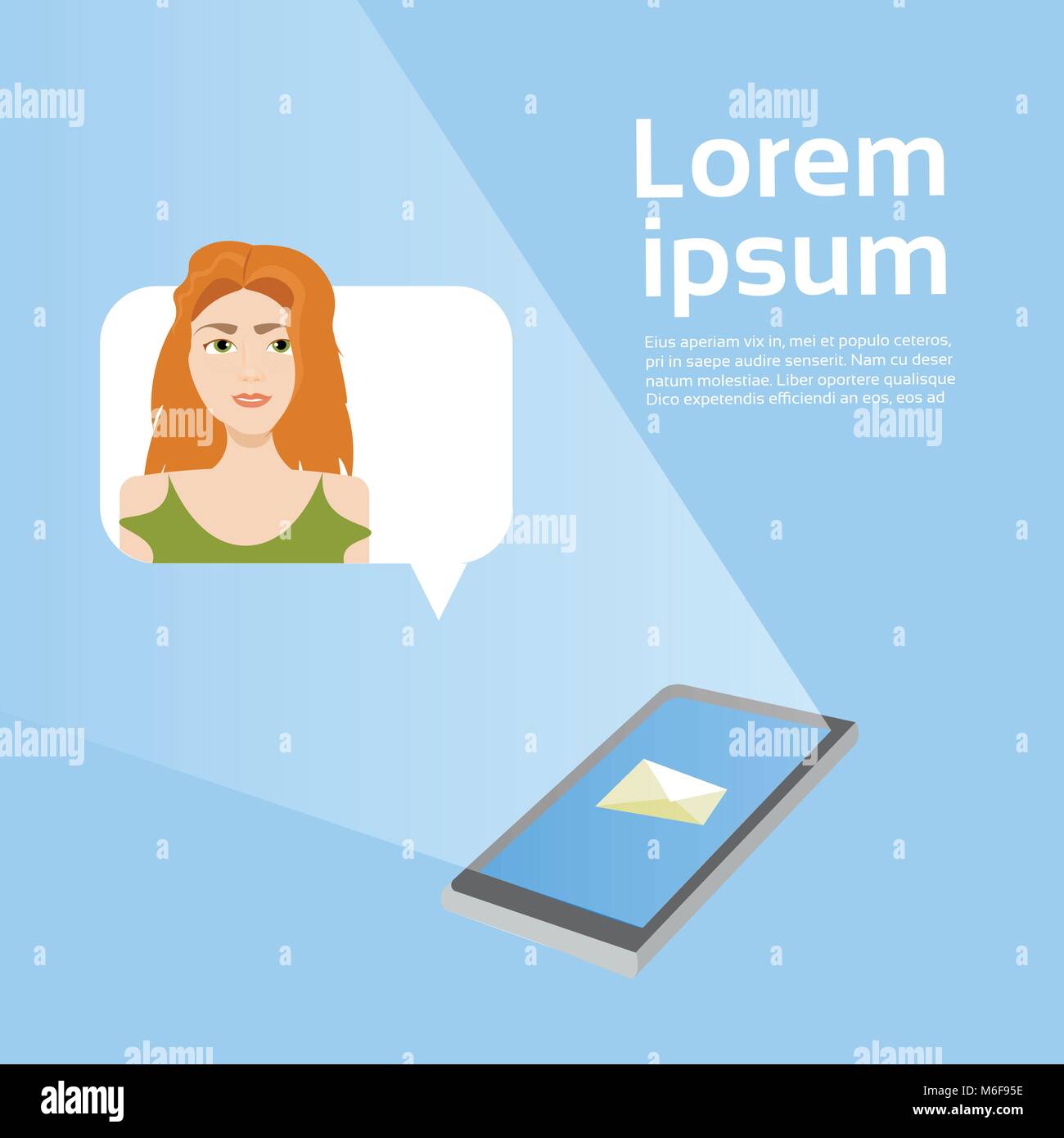 Banner user phone vector illustration message Stock Vector Images - Alamy