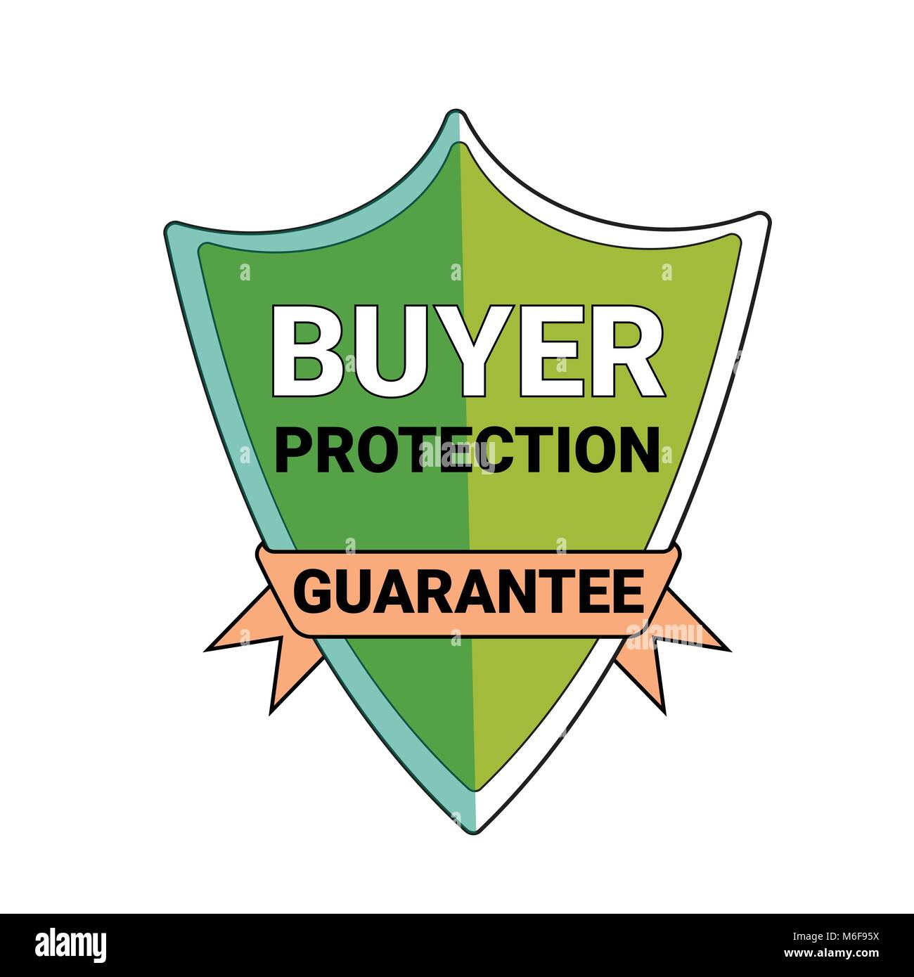 Buyer Protection Guarantee Shield Symbol Isolated Seal Icon Stock ...