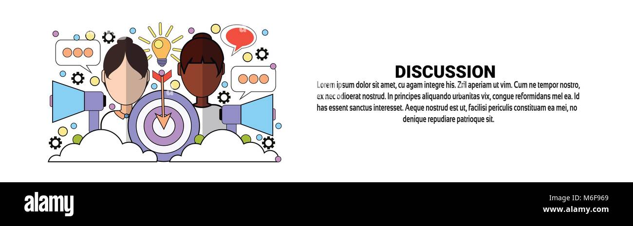 Discussion Business Meeting Brainstorming Concept Horizontal Web Banner ...