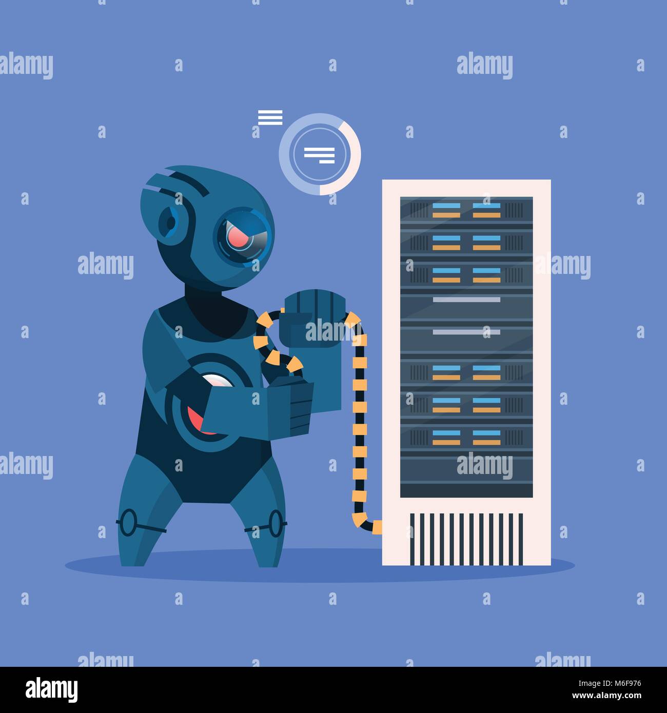 Robot Hacker On Blue Background Concept Modern Artificial Intelligence ...