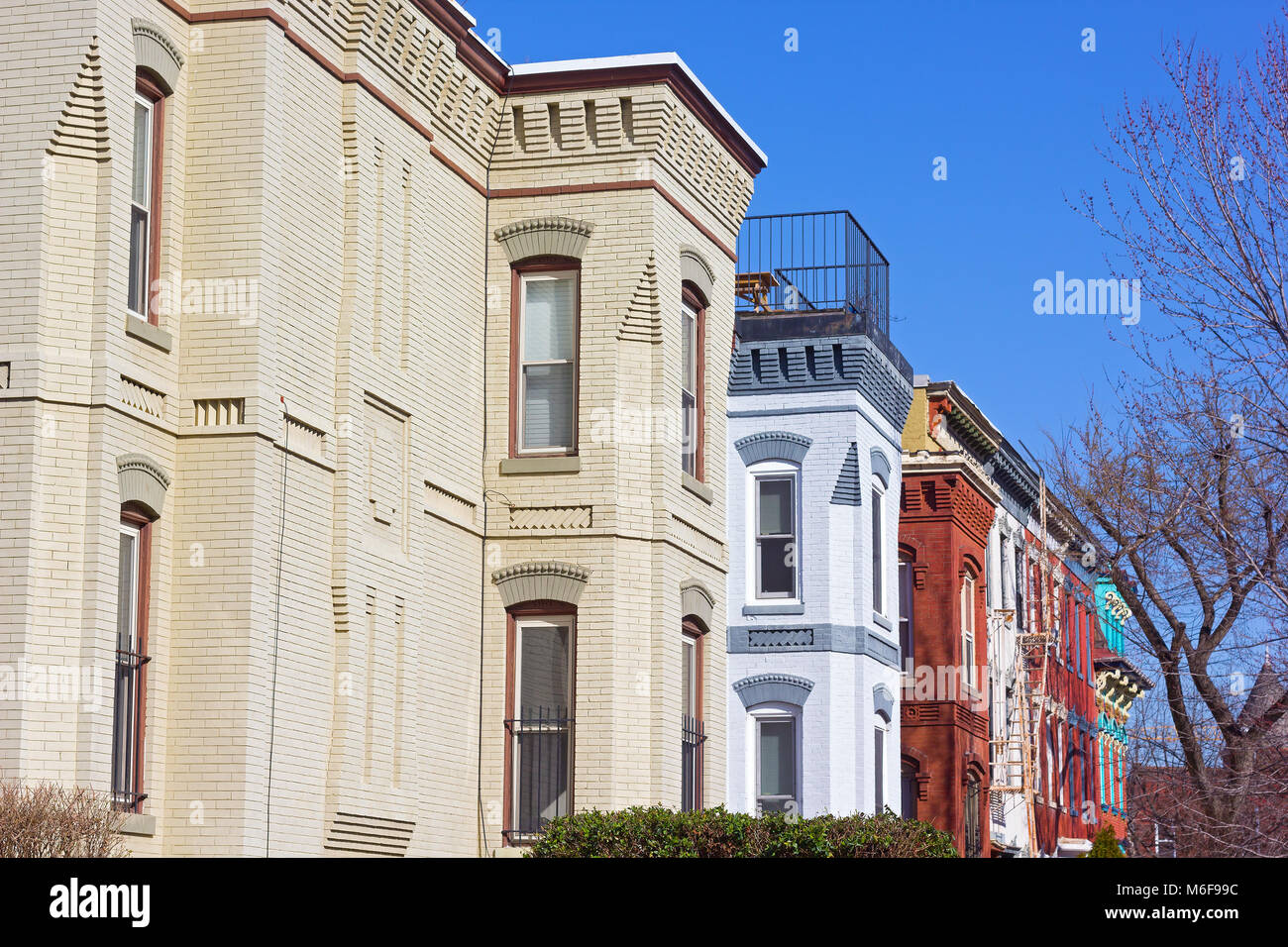 Historic townhouses of Shaw neighborhood in Washington DC. Beautiful ...