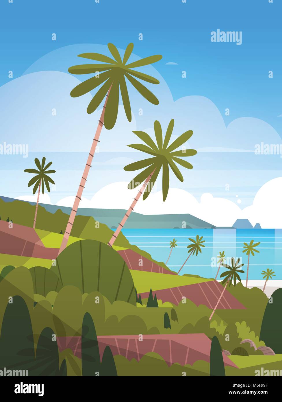 Seaside landscape view Stock Vector Images - Alamy