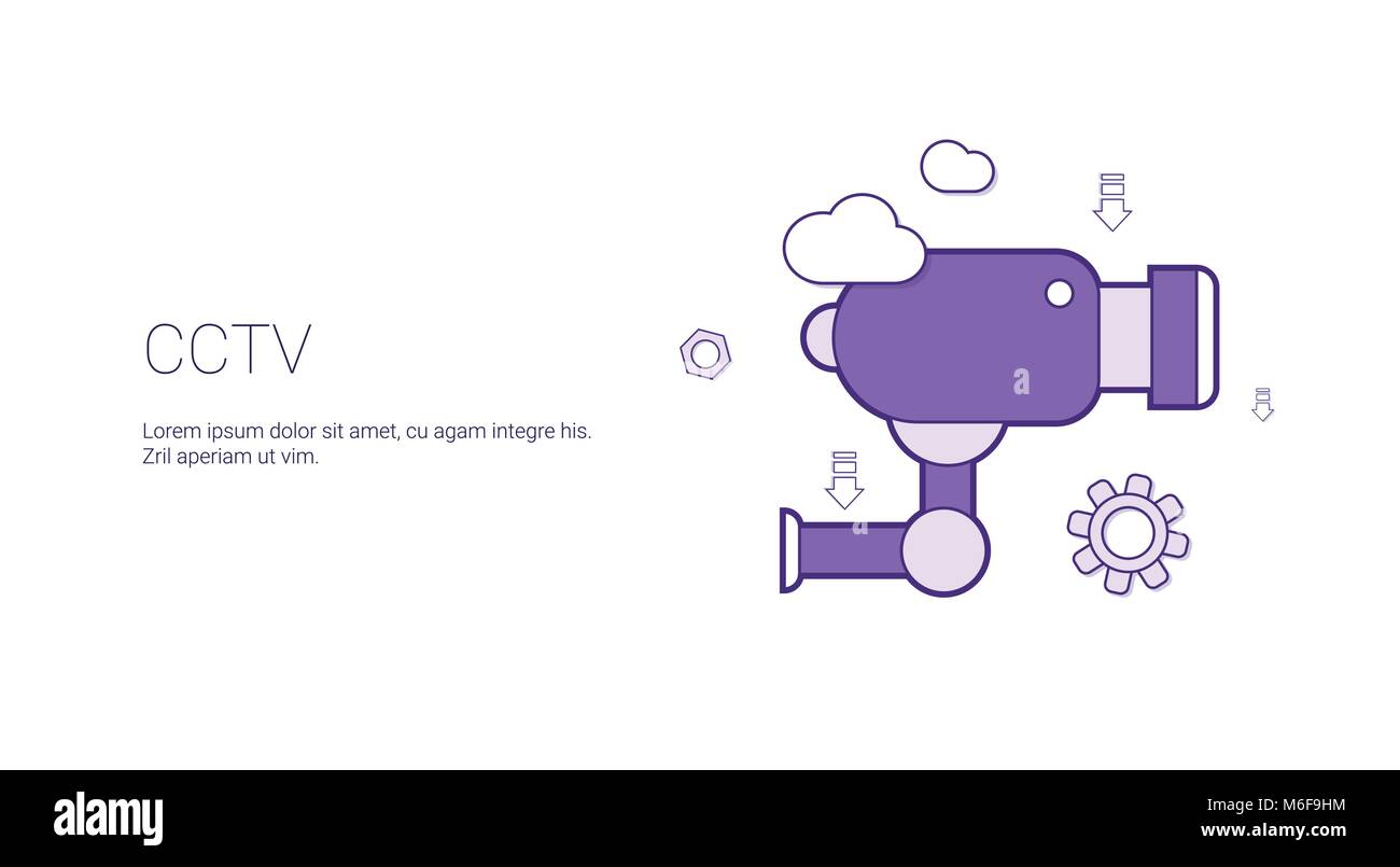 CCTV Camera Video Security Concept Template Web Banner With Copy Space ...