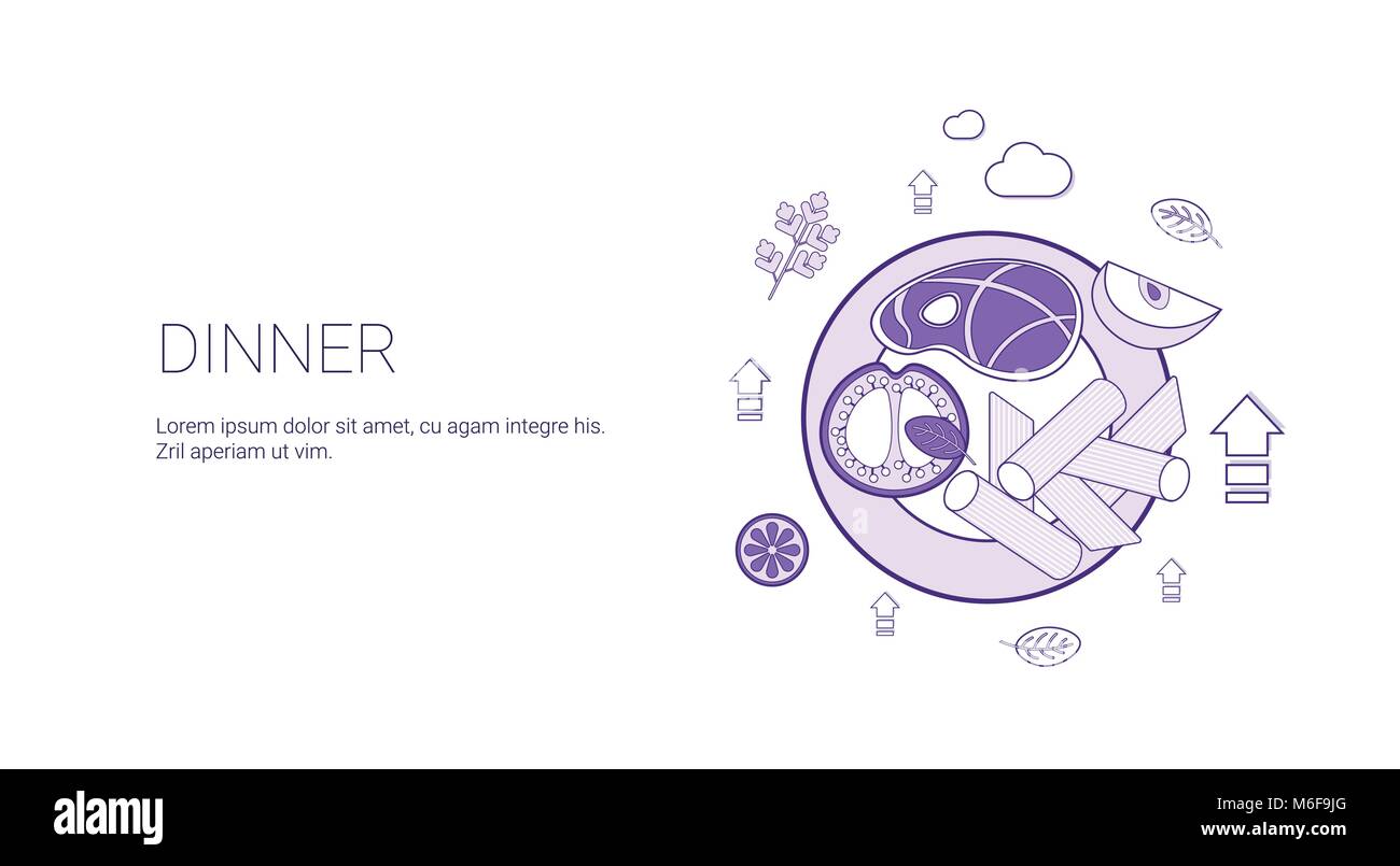 Dinner Day Food Or Meal Concept Template Web Banner With Copy Space ...