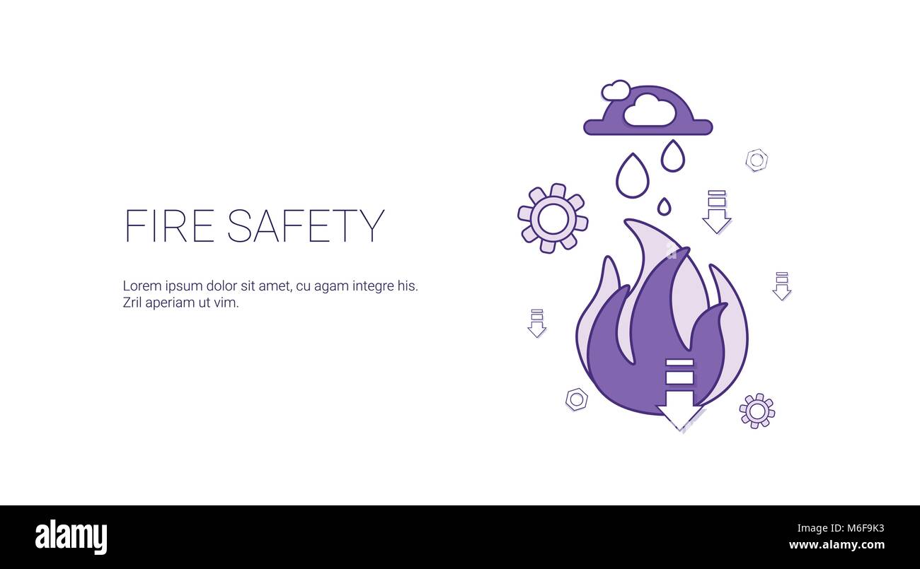 Fire Safety Technology Template Web Banner With Copy Space Stock Vector ...
