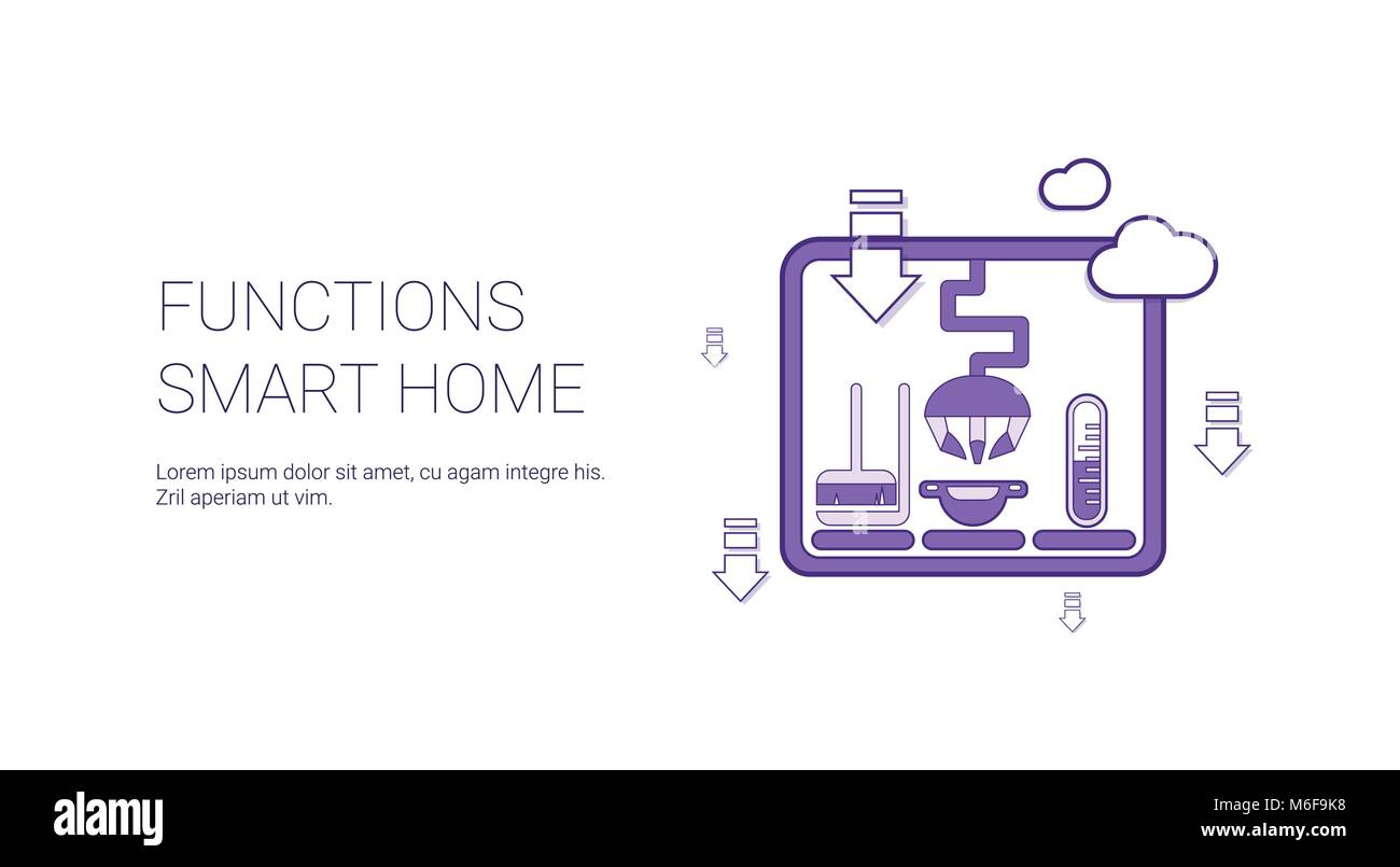 Smart Home Functions Technology Template Web Banner With Copy Space ...