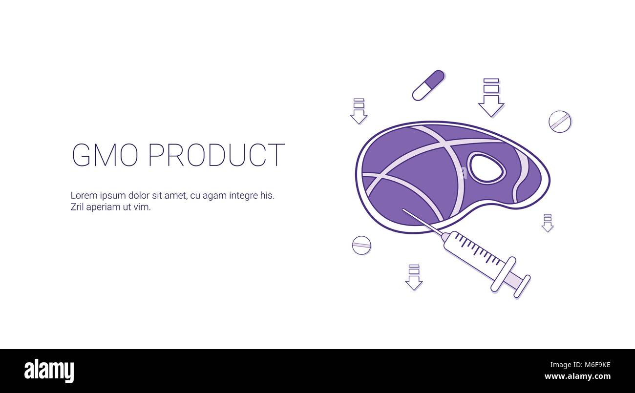 Gmo Product Food And Health Care Concept Template Web Banner With Copy ...