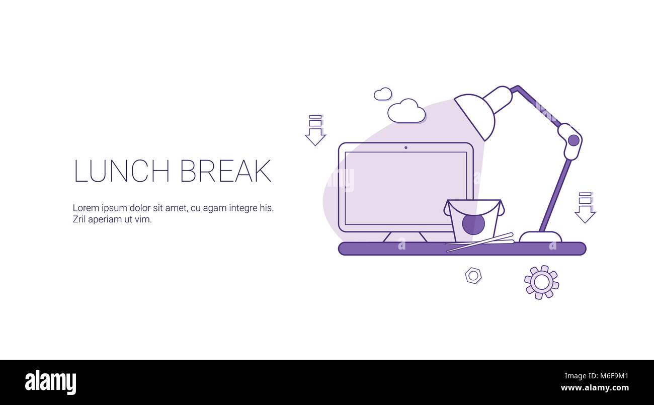 Lunch Break And Time For Rest Template Web Banner With Copy Space Stock ...