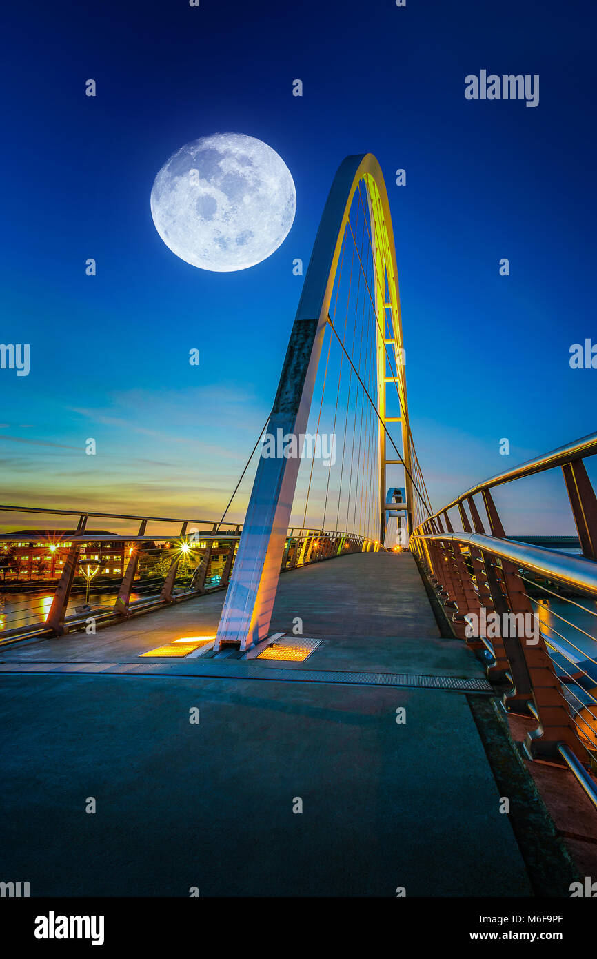 Infinity Bridge at night In Stockton-on-Tees, UK. (Elements of this ...