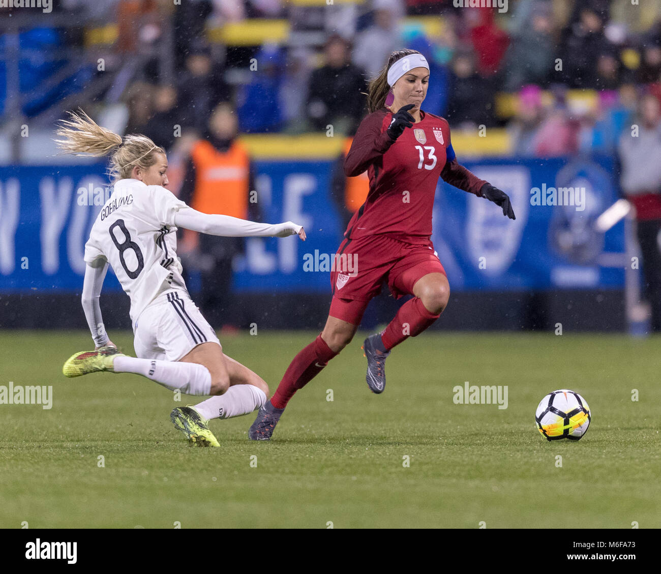 USA FW Alex Morgan goes for a goal Stock Photo - Alamy