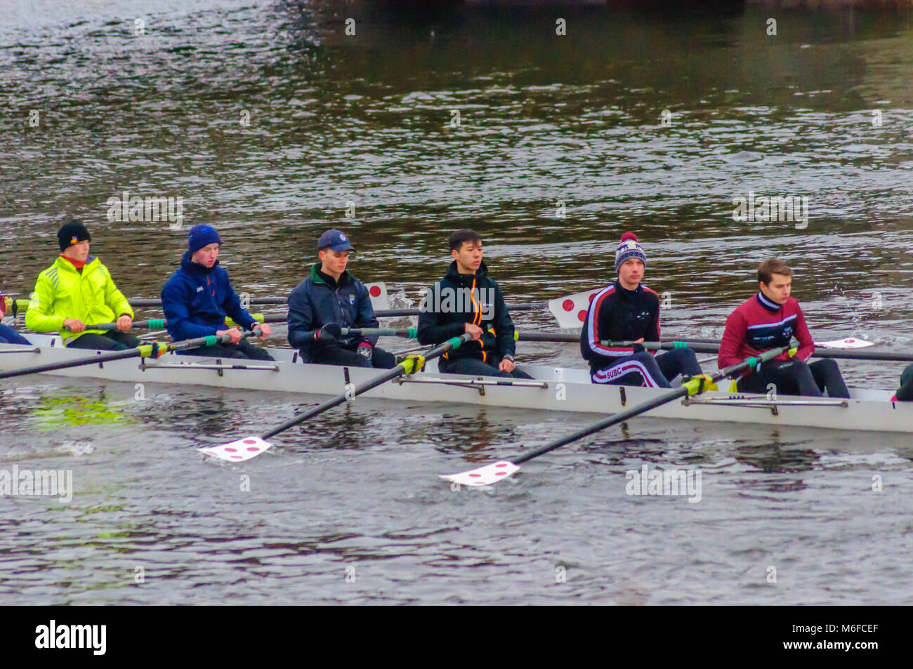 Glasgow, Scotland, UK. 3rd March, 2018. UK Weather. Male rowers and ...