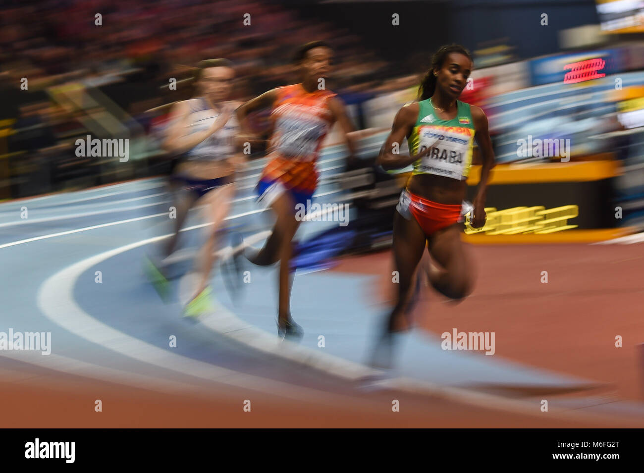 March 3, 2018: Genzebe Dibaba ofÂ Ethiopia winning 1500 meter at World ...