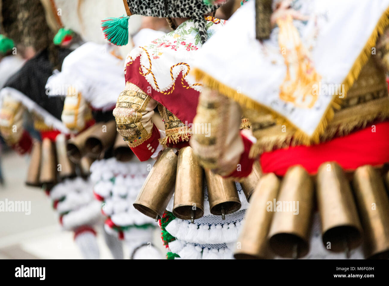 Siero, Spain. 3rd March, 2018. Cowbells of Os peliqueiros, a Spanish ...