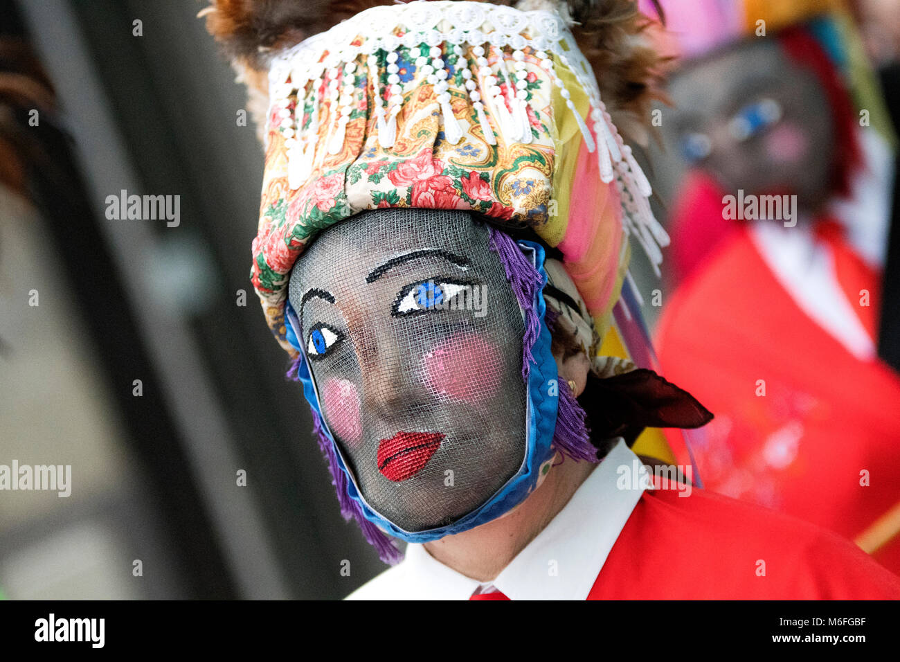 Siero, Spain. 3rd March, 2018. As Bonitas, a Spanish tipical mask from ...