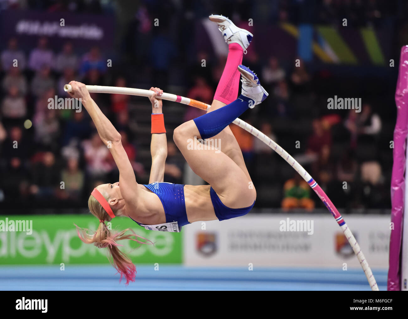 Sandi Morris (USA) won the goal medal in Women's Pole Vault Final ...