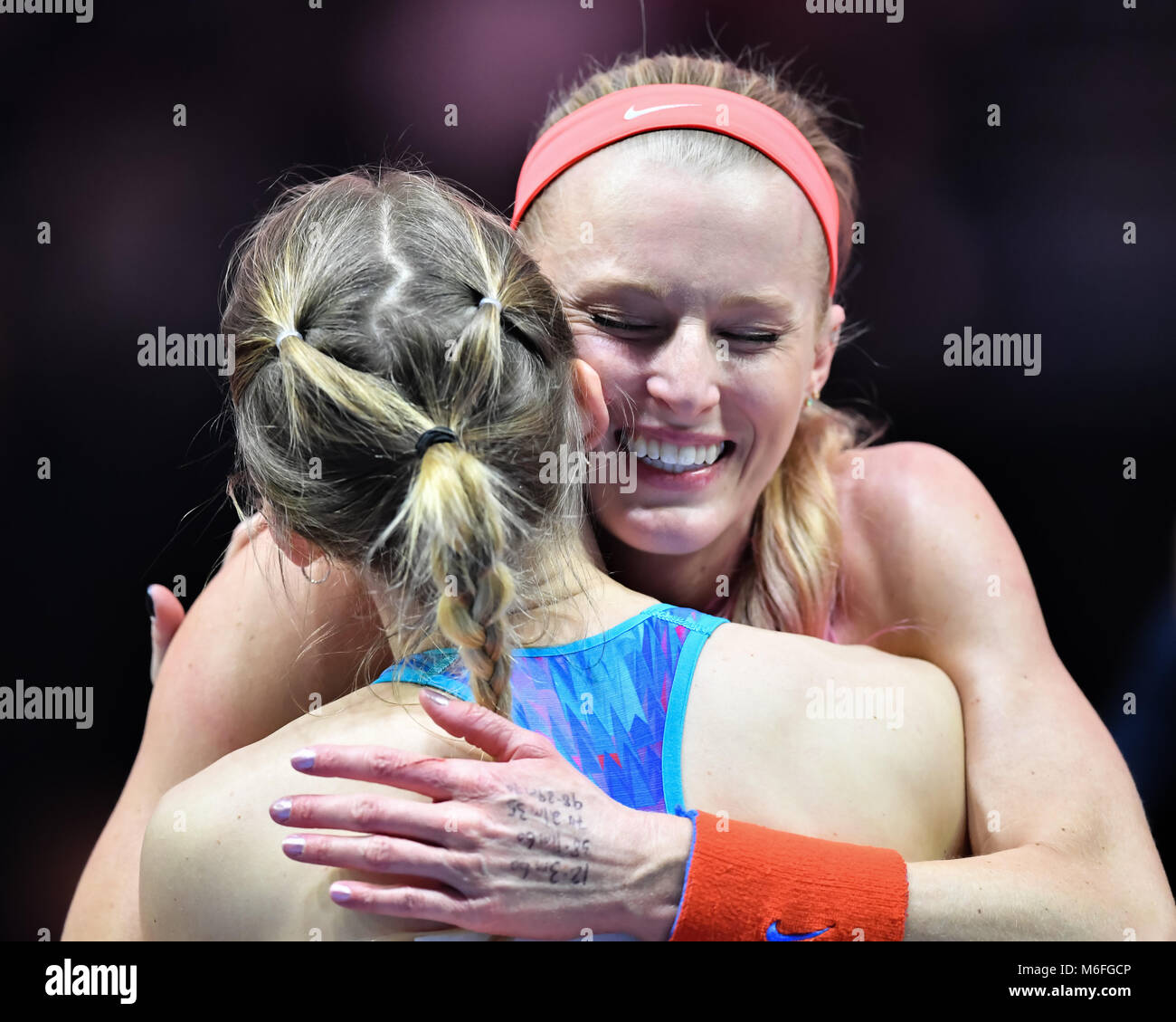 Sandi Morris (USA) celebrates winning of the goal medal in Women's Pole ...