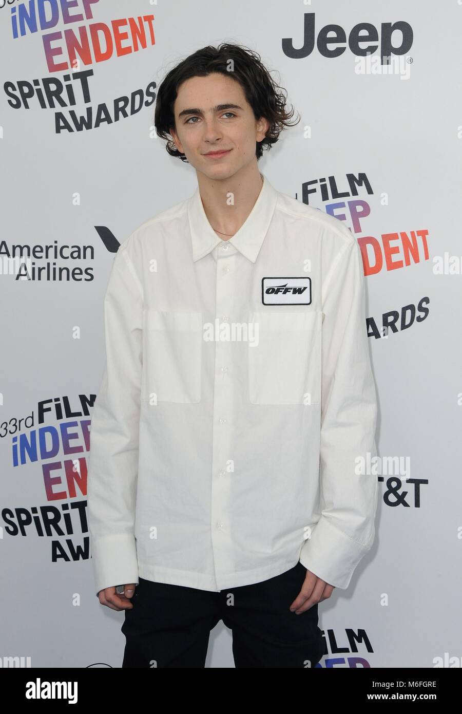 Santa Monica, CA. 3rd Mar, 2018. Timothee Chalamet at arrivals for 2018 ...