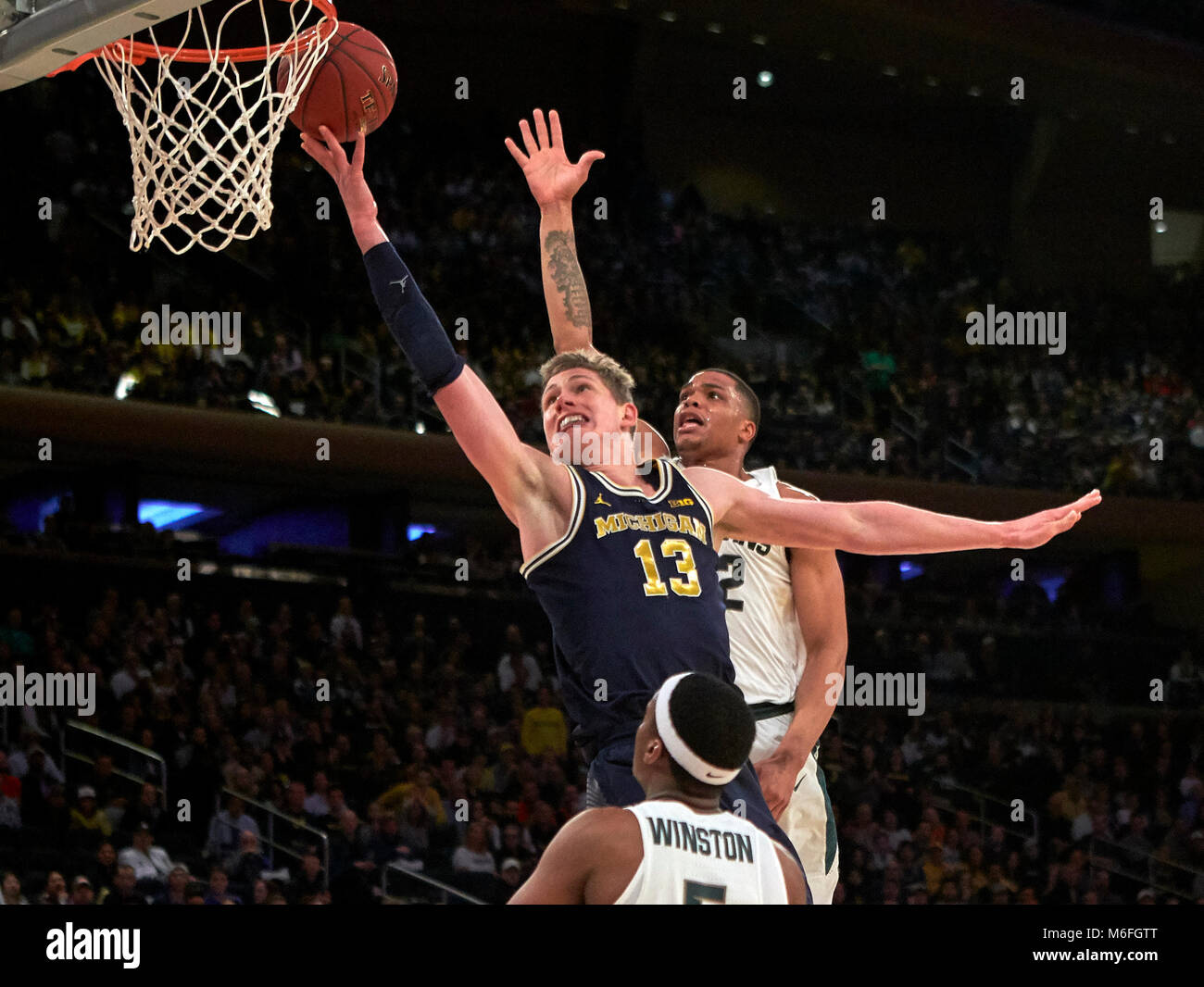 New York, New York, USA. 3rd Mar, 2018. Michigan Wolverines forward ...