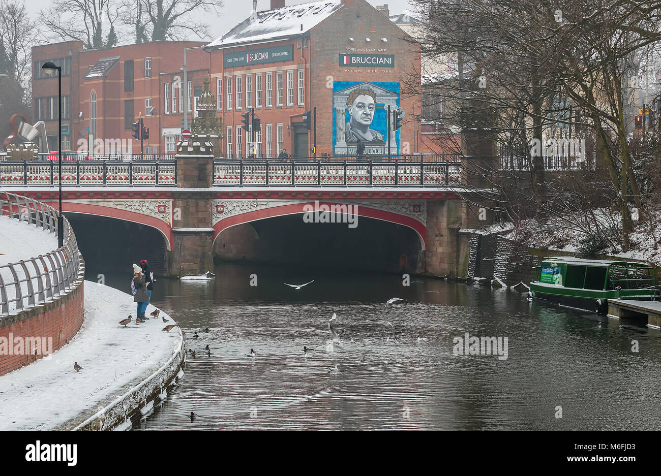 The Bridge Over King Richards Road And The Riverside In Leicester Stock ...