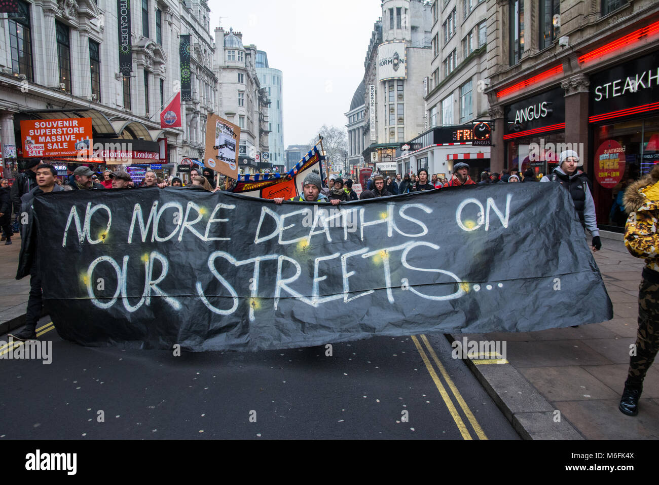 London, UK, 3rd March 2018. Protest and march calling for no more ...