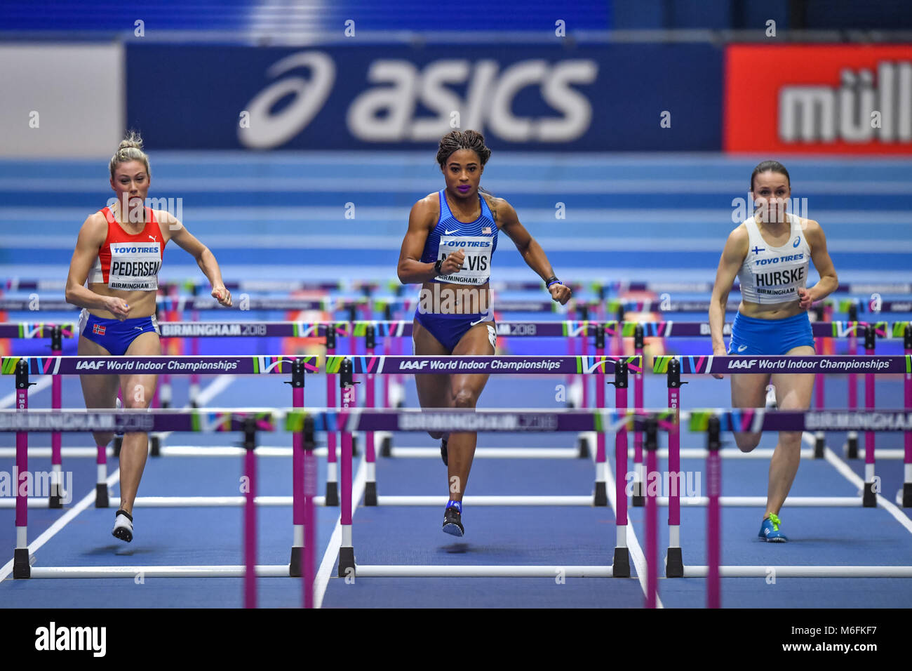 Reetta Hurske (2, FIN), Sharika Nelvis (3, USA) and Isabelle Pedersen ...