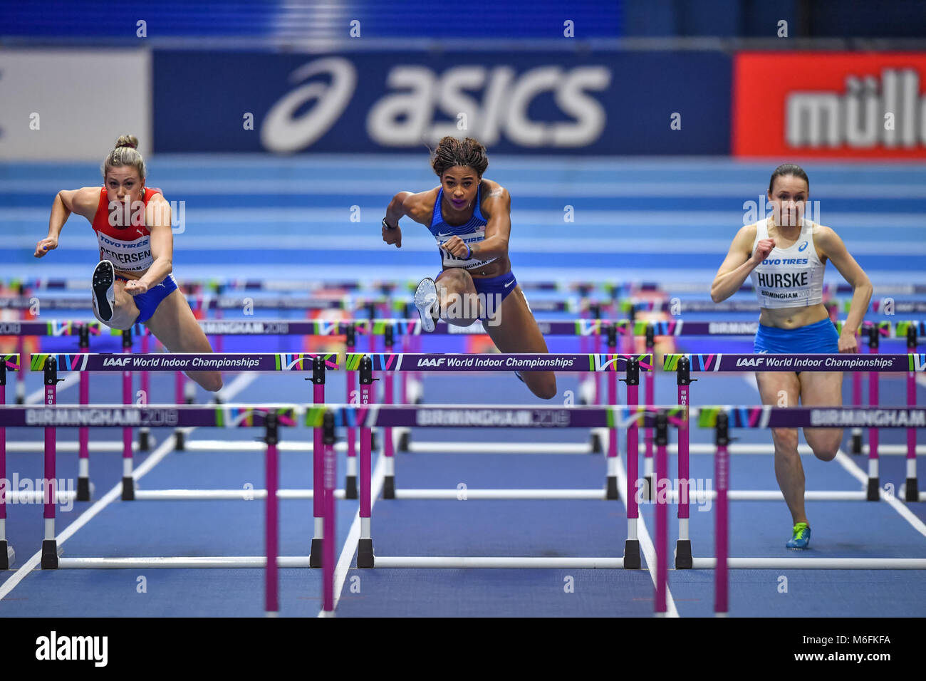 Reetta Hurske (2, FIN), Sharika Nelvis (3, USA) and Isabelle Pedersen ...