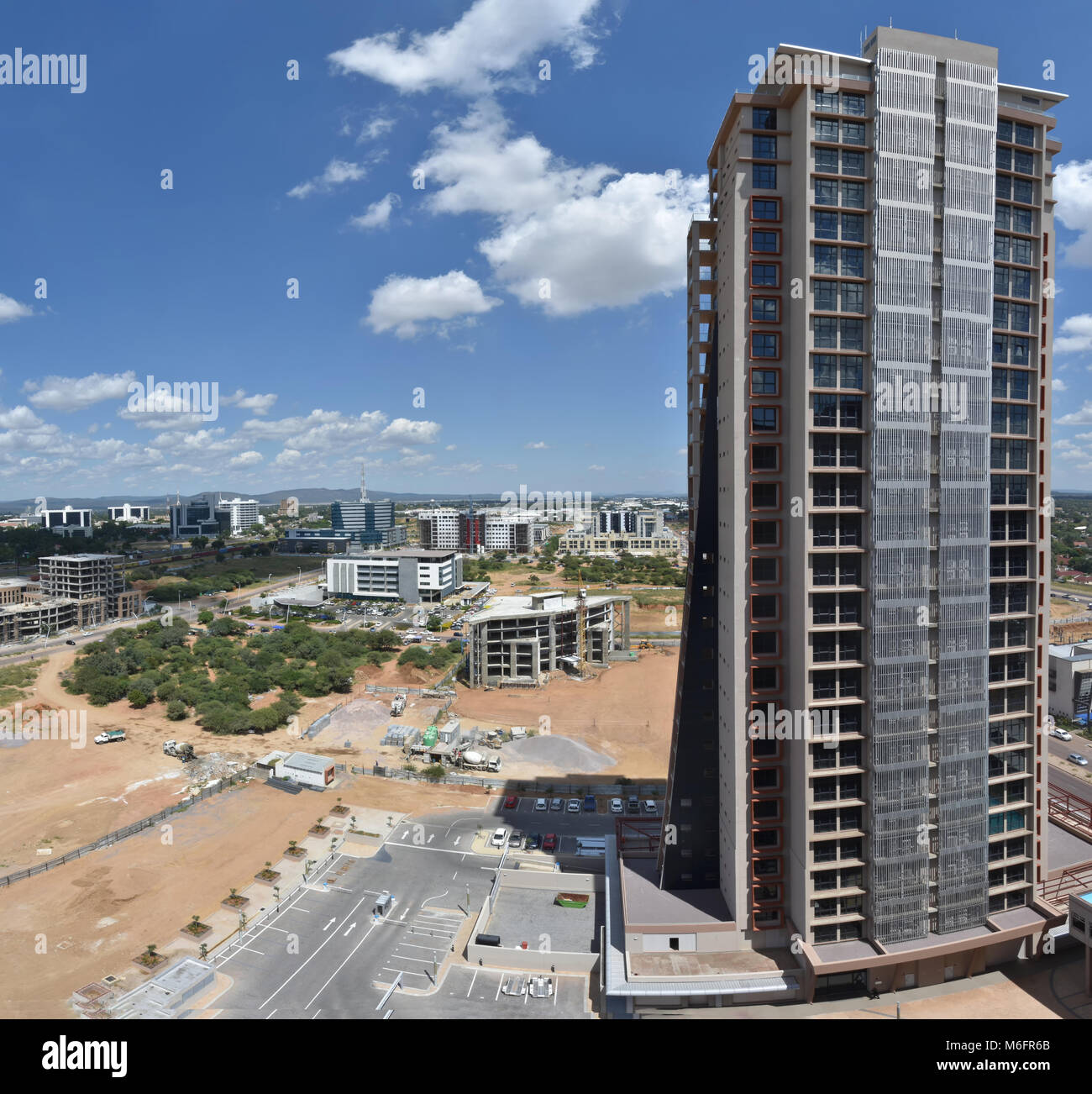 The new central business district in Gaborone in the South of Botswana ...