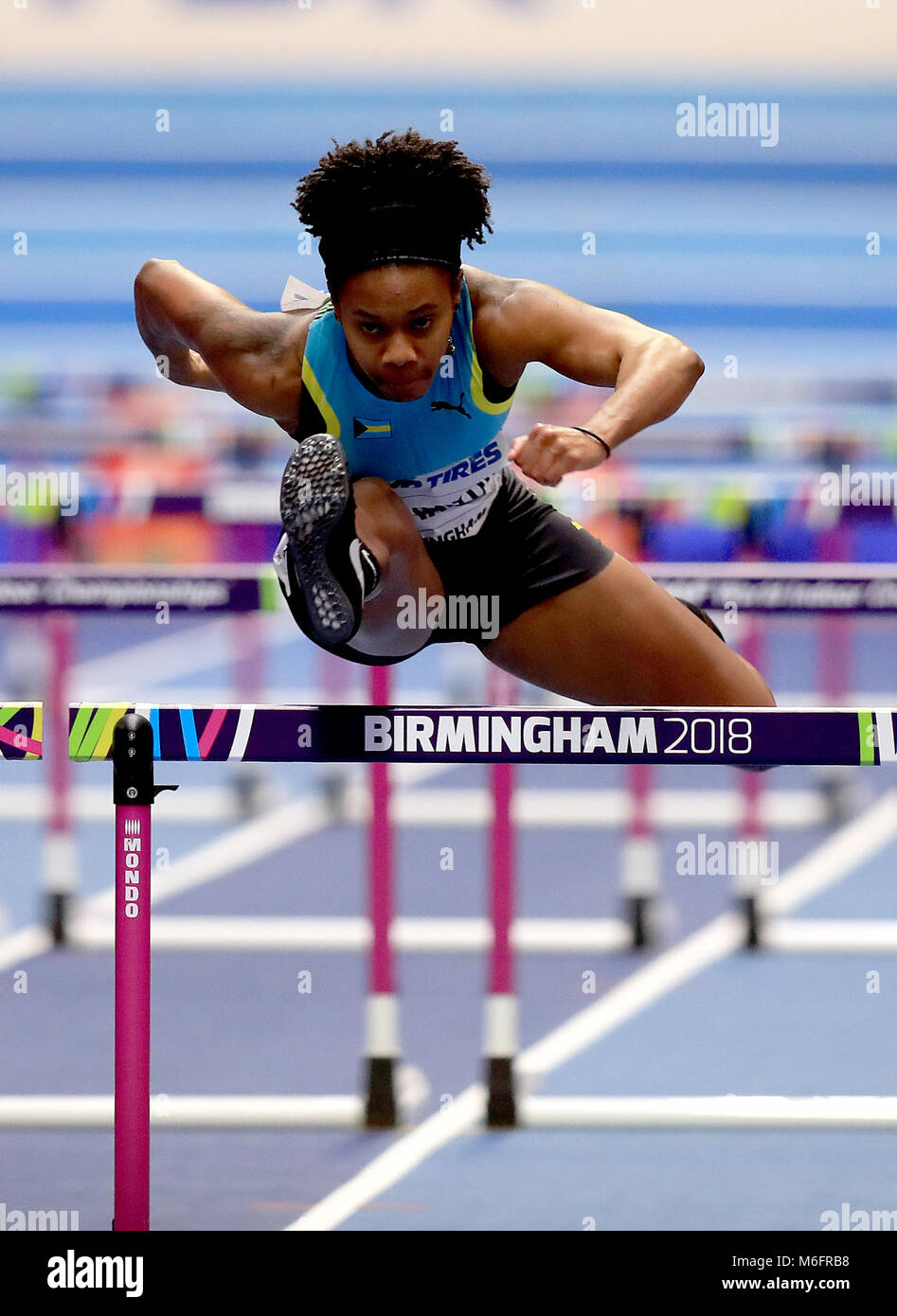 Bahama's Devynne Charlton in action during the Women's 60m Hurdles Heat 1 during day three of ...