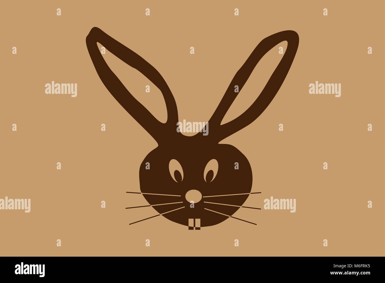 Rabbit - head - vector illustration - brown Stock Vector Image & Art ...