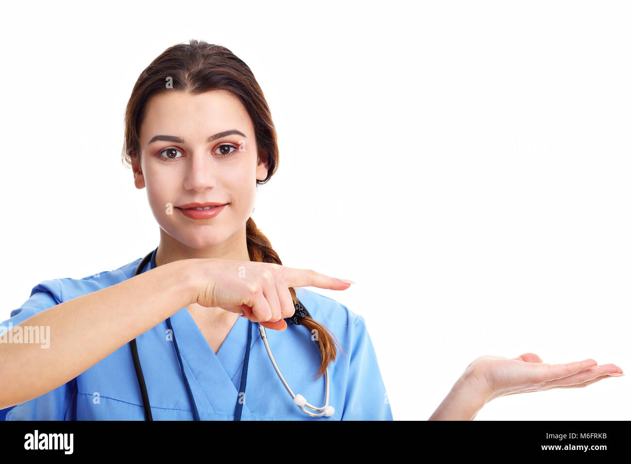Woman doctor isolated over white background Stock Photo - Alamy