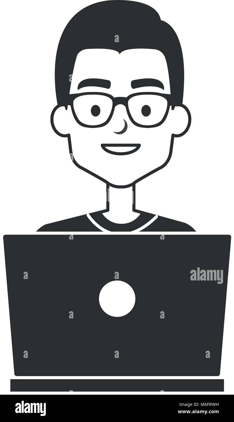 Young graphic designer using laptop Stock Vector Images - Alamy