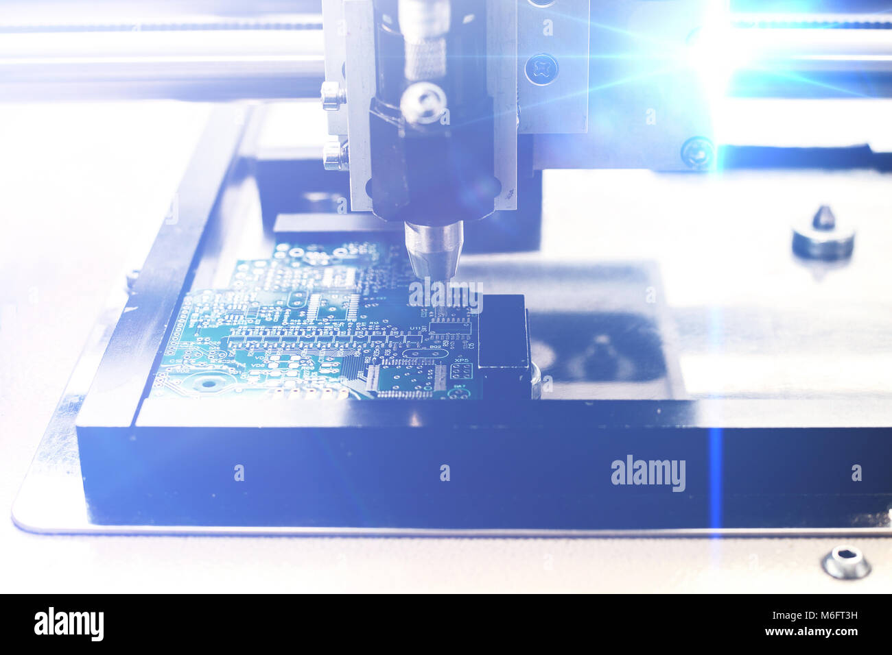 The concept of future technologies. Computer board with visual effects ...