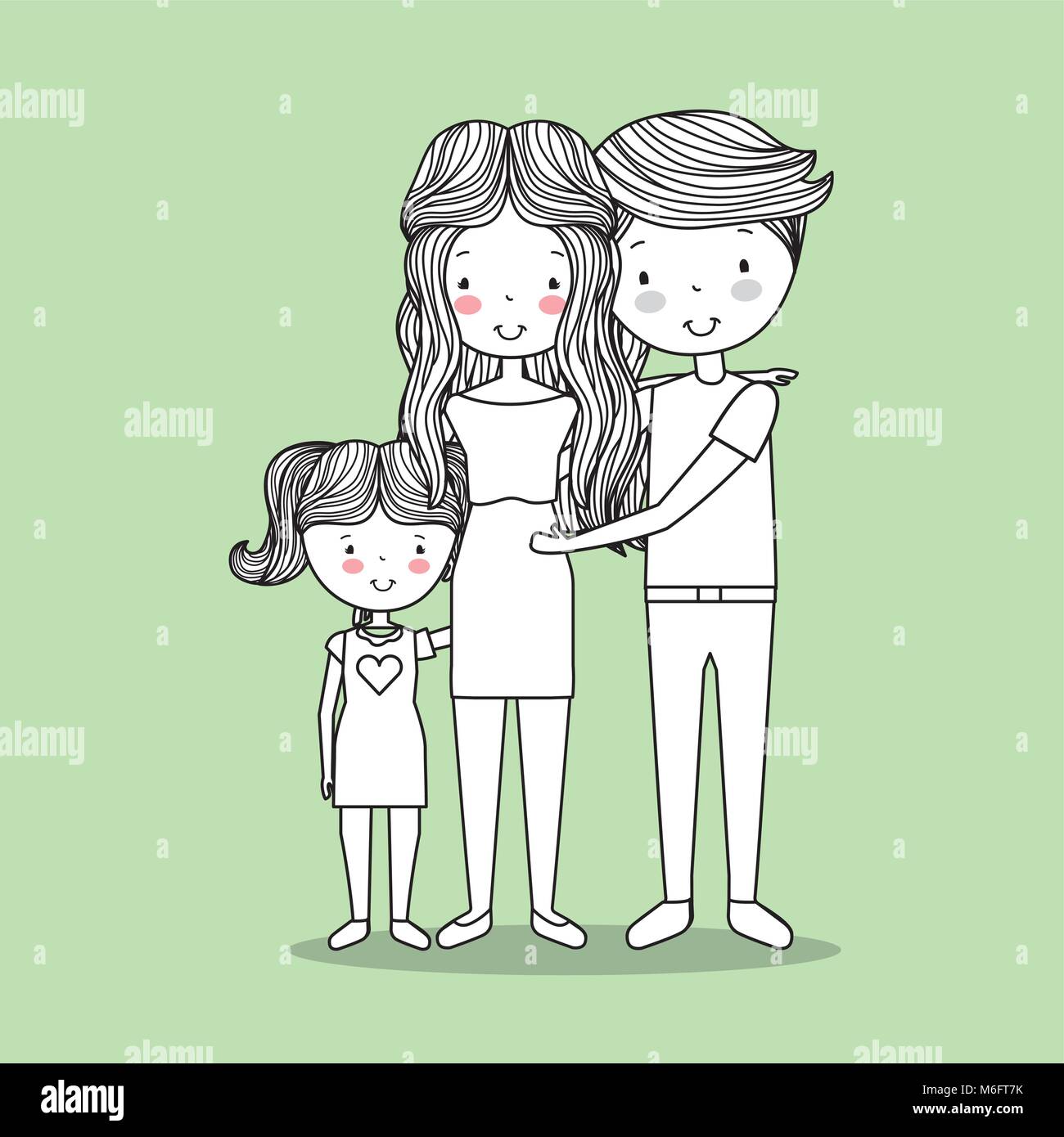cute family hand drawn image Stock Vector Image & Art - Alamy