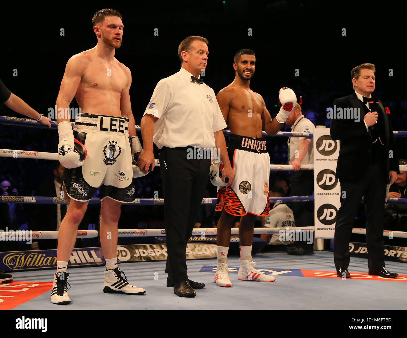Atif Shafiq (right) befoe being announced as winner following victory ...