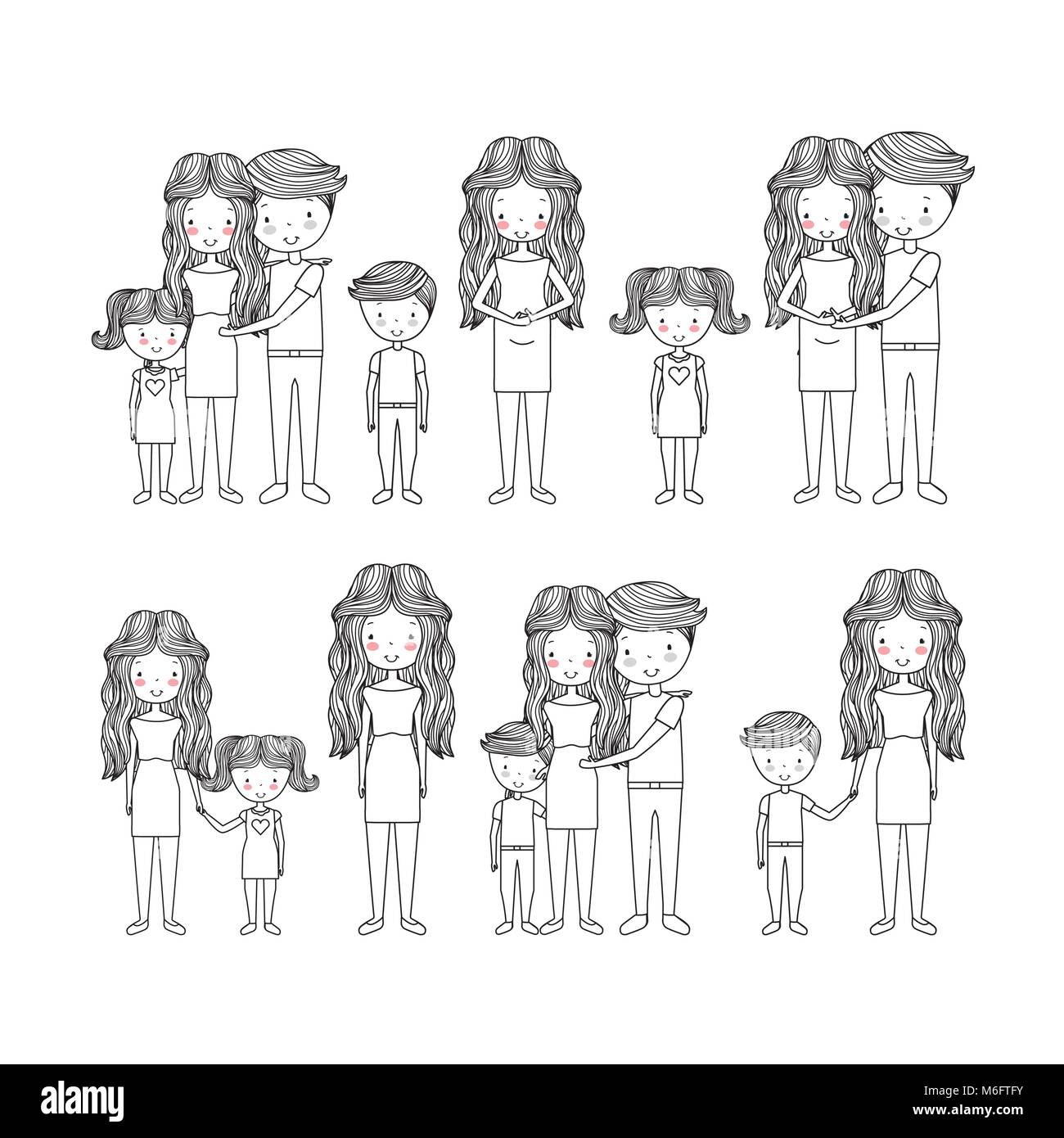 cute family hand drawn image Stock Vector Image & Art - Alamy