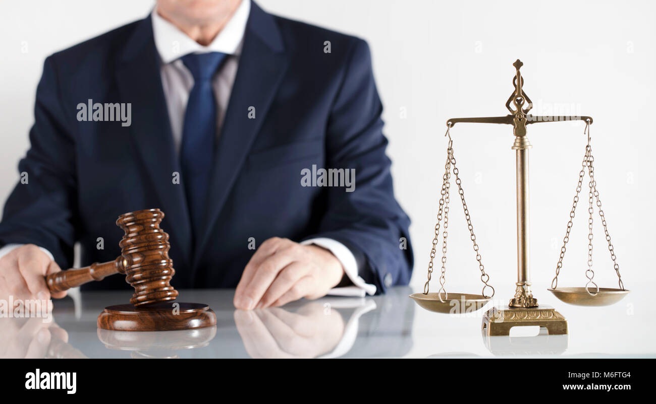 Lawyer on bright background. Attorney at law concept. White collar ...