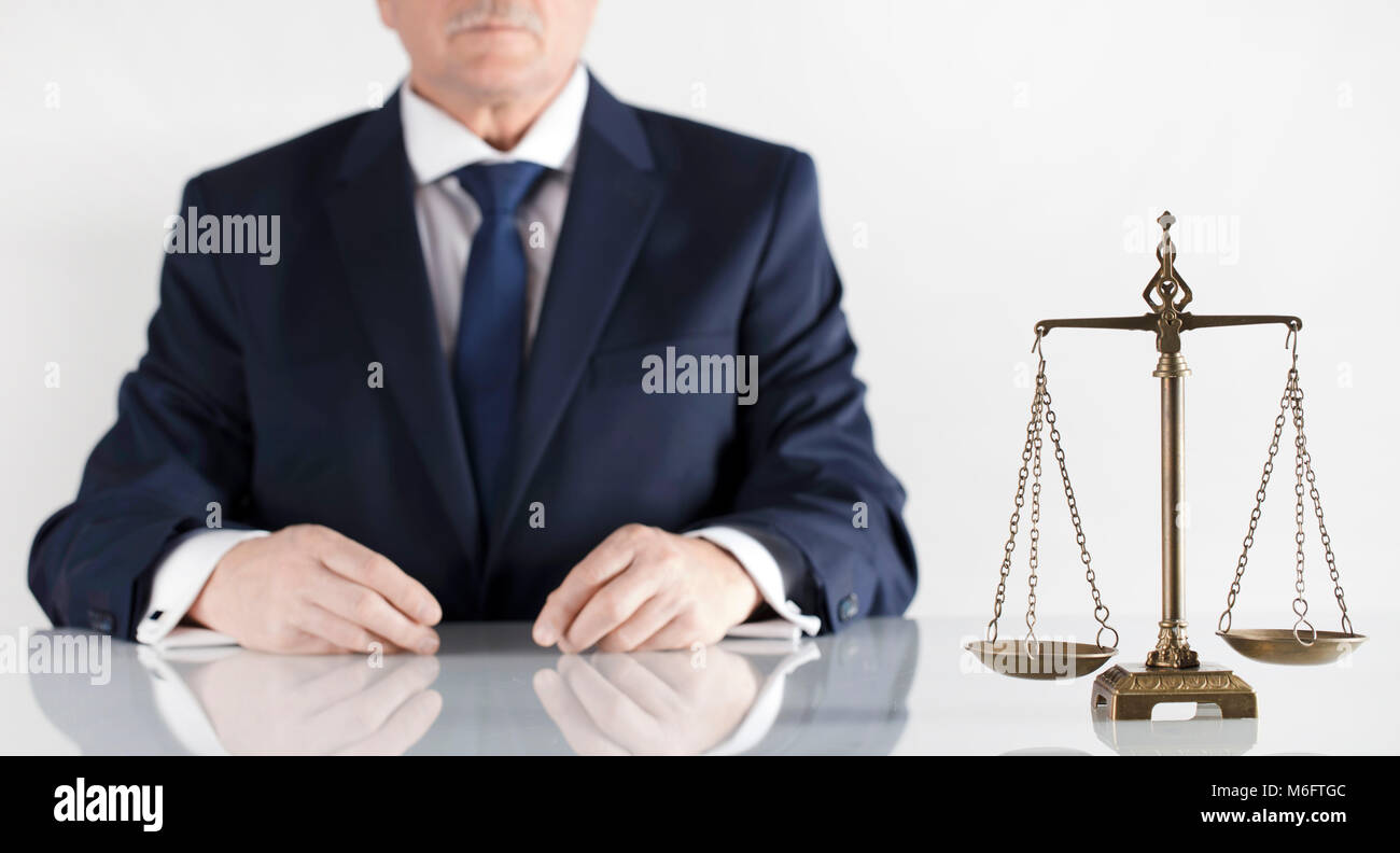 Lawyer on bright background. Attorney at law concept. White collar ...