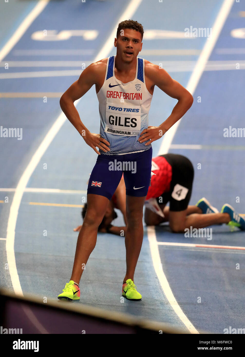 Great Britain's Elliot Giles reacts after the Men's 800m Final during ...
