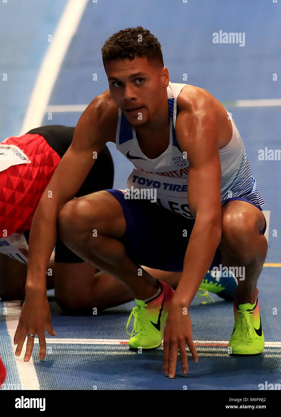 Great Britain's Elliot Giles reacts after the Men's 800m Final during ...