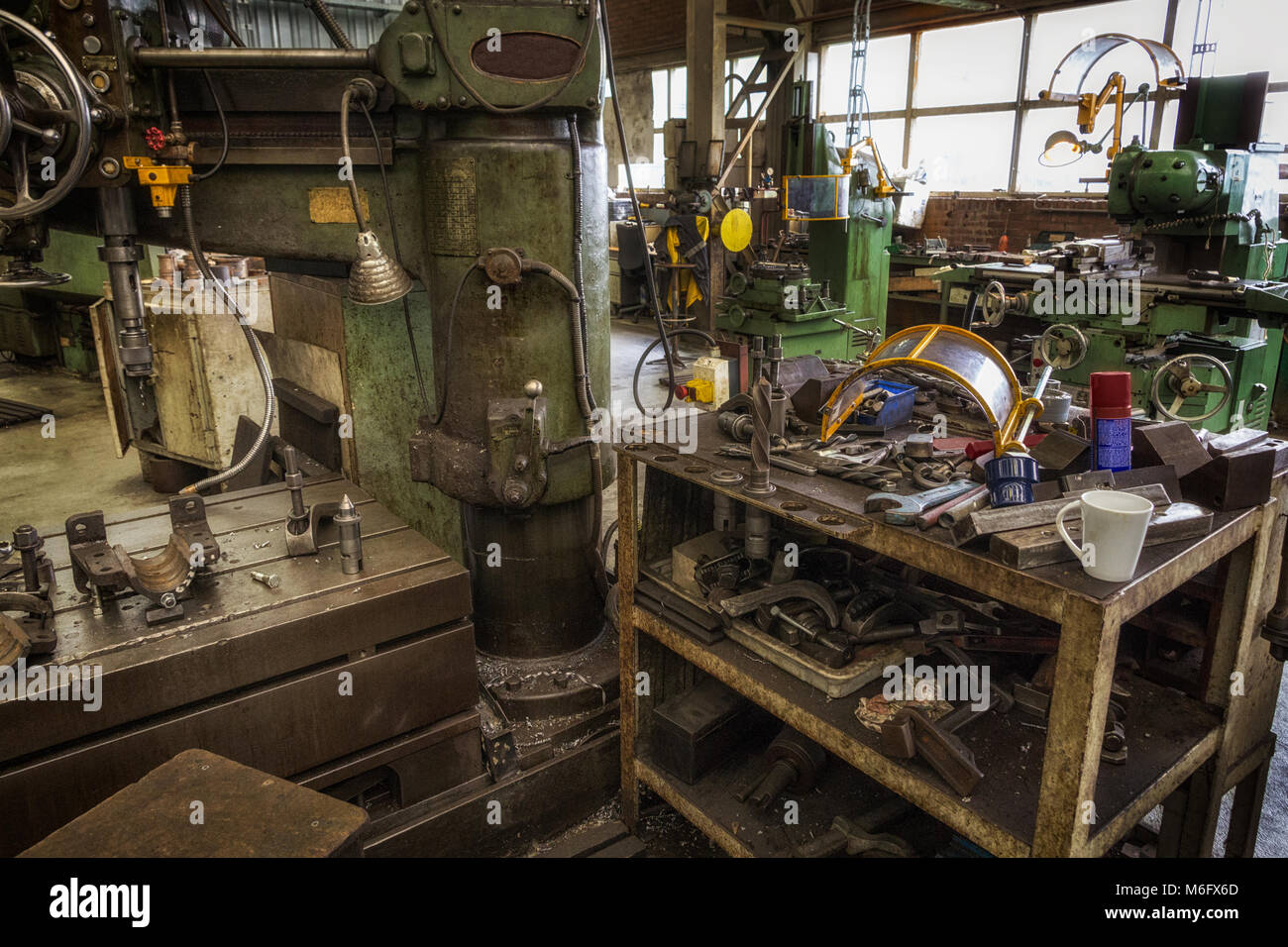 Tools and equipment in a metal machine workshop Stock Photo - Alamy