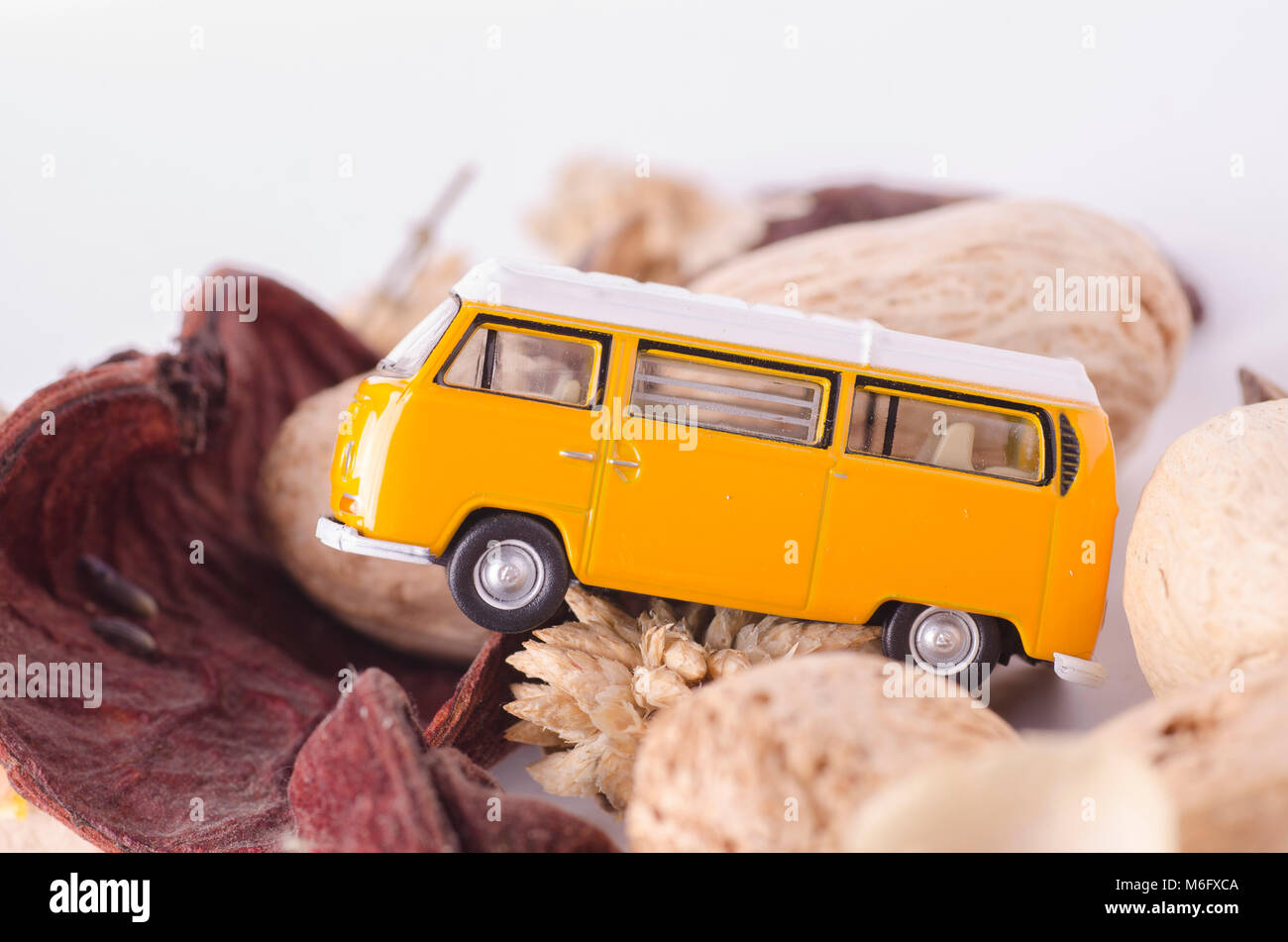 Model Camper Van parked on some Fauna still life simulation in the ...