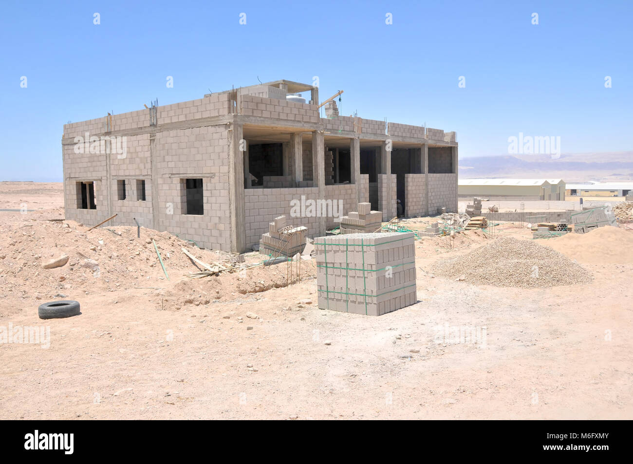 A building under construction in the desert of Aqaba Jordan made of ...