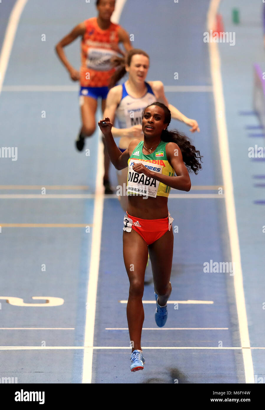 Ethiopa's Genzebe Dibaba wins gold in the Women's 1500m Final during ...