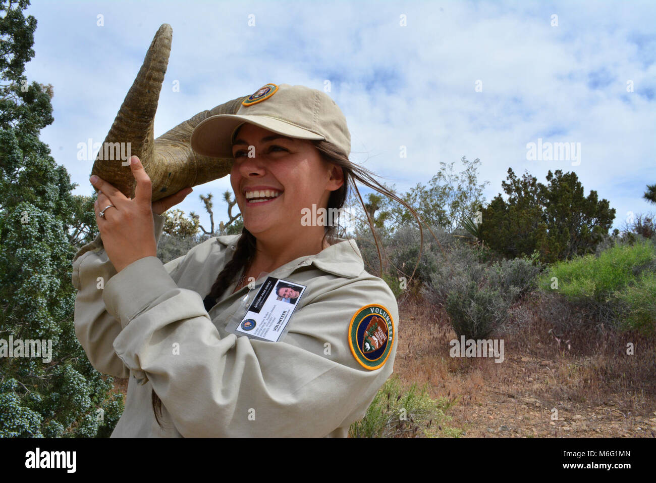 Educational volunteer conducts a long distance interpretive program ...
