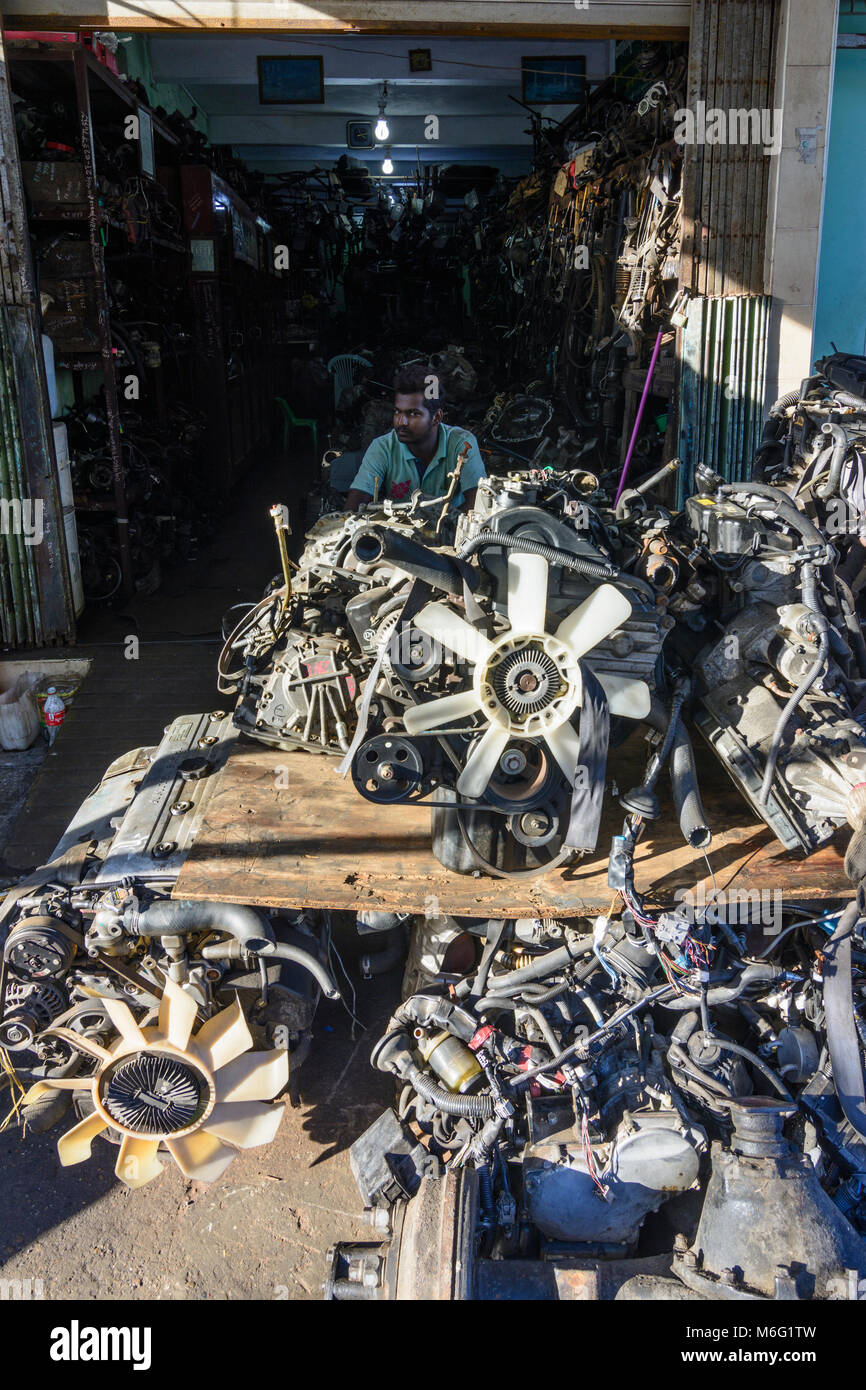Mawlamyine (Mawlamyaing, Moulmein): engine shop, , Mon State, Myanmar ...