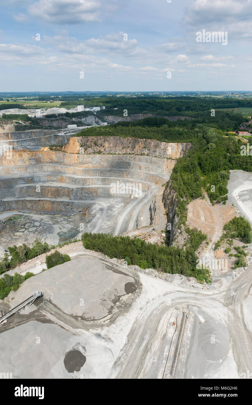 aerial overview of the porphyry mine of Lessines Stock Photo - Alamy